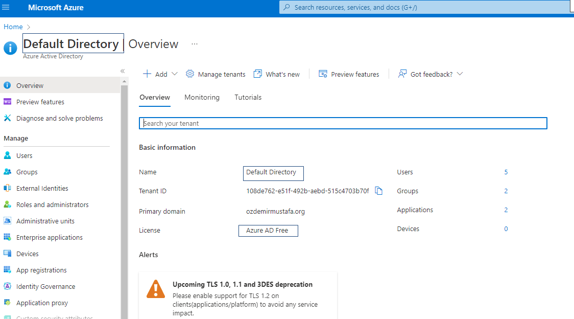 Azure Tenant'ları Yönetmek ve Azure Active Directory ortamında Sıfırdan ...